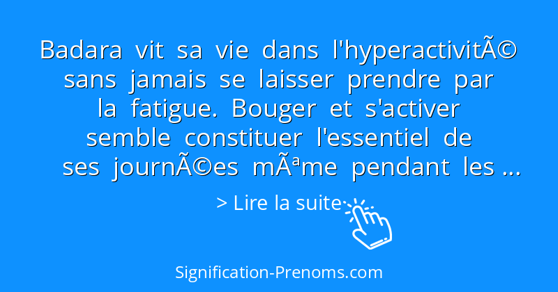 Signification du prénom Badara | Signification-Prenoms.com