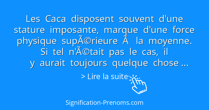 Signification du prénom Caca | Signification-Prenoms.com