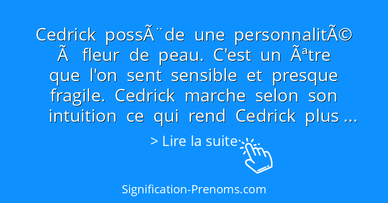 Signification du prénom Cedrick | Signification-Prenoms.com