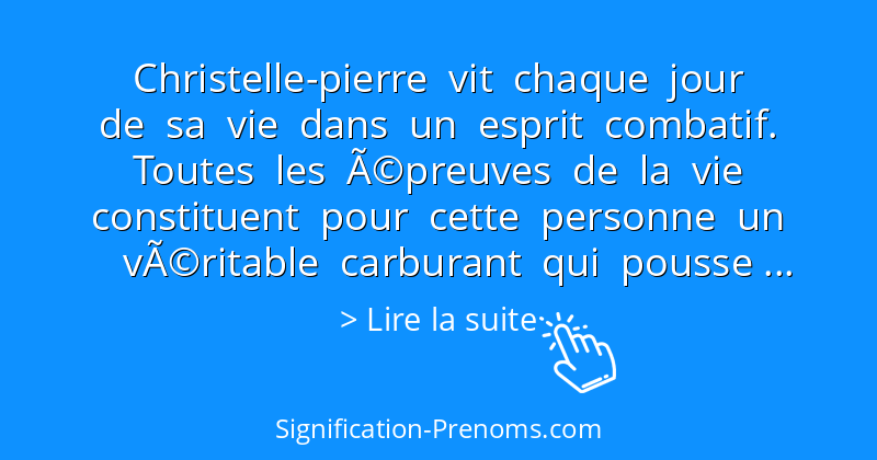 Signification du prénom Christelle-pierre | Signification-Prenoms.com