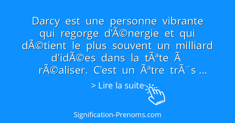 â–· Signification du prÃ©nom Darcy | Signification-Prenoms.com