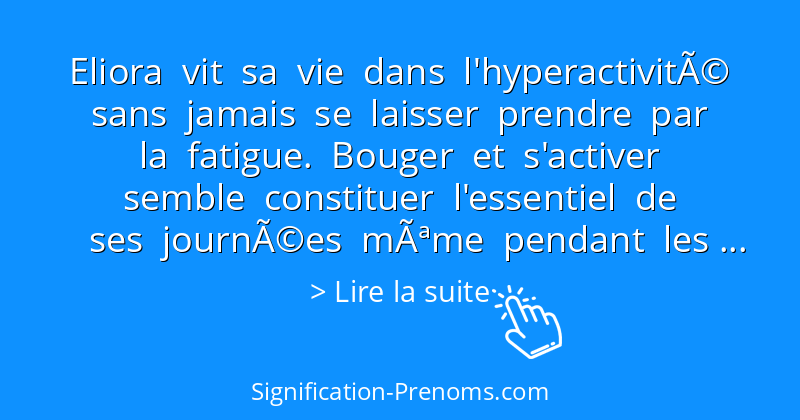 Signification du prénom Eliora | Signification-Prenoms.com