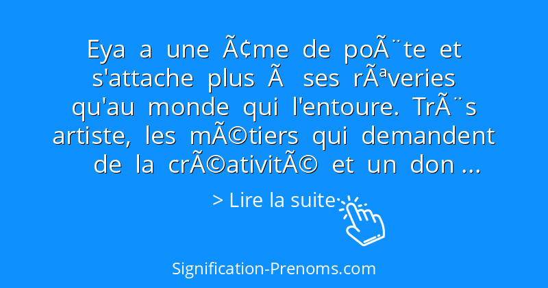Signification du prénom Eya | Signification-Prenoms.com