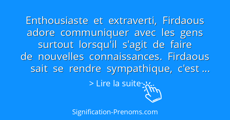 Signification du prénom Firdaous | Signification-Prenoms.com