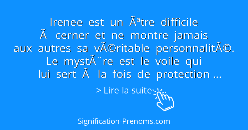 Signification du prénom Irenee | Signification-Prenoms.com