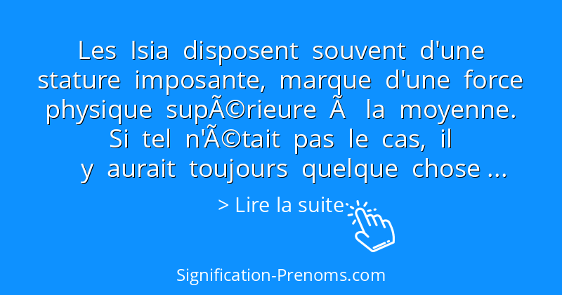 Signification du prénom Isia | Signification-Prenoms.com