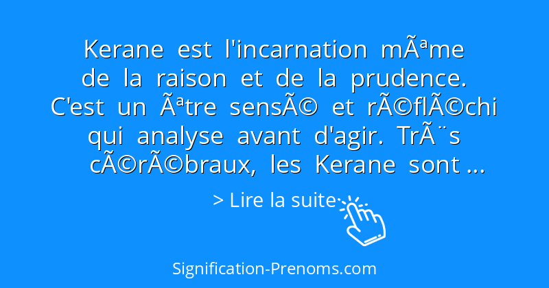Signification du prénom Kerane | Signification-Prenoms.com