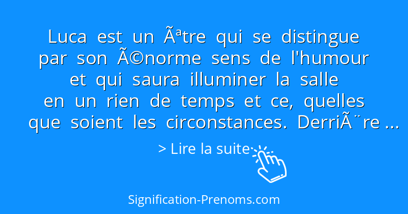 Signification du prénom Luca | Signification-Prenoms.com