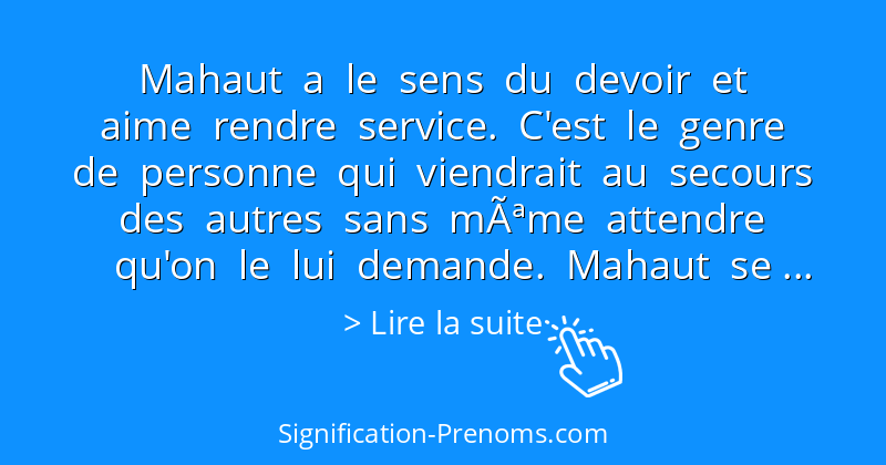 Signification du prénom Mahaut | Signification-Prenoms.com