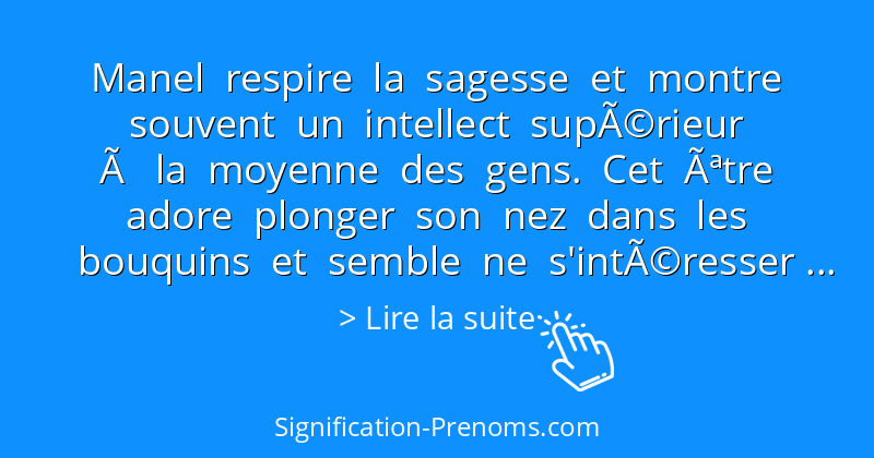Signification du prénom Manel | Signification-Prenoms.com