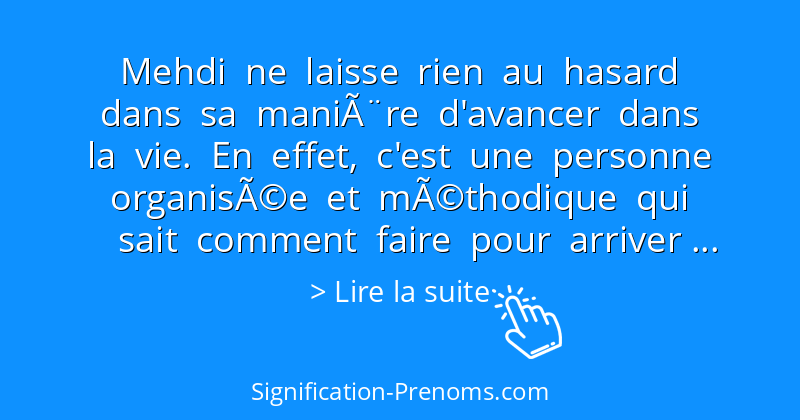 Signification du prénom Mehdi | Signification-Prenoms.com