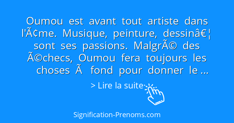 Signification du prénom Oumou | Signification-Prenoms.com