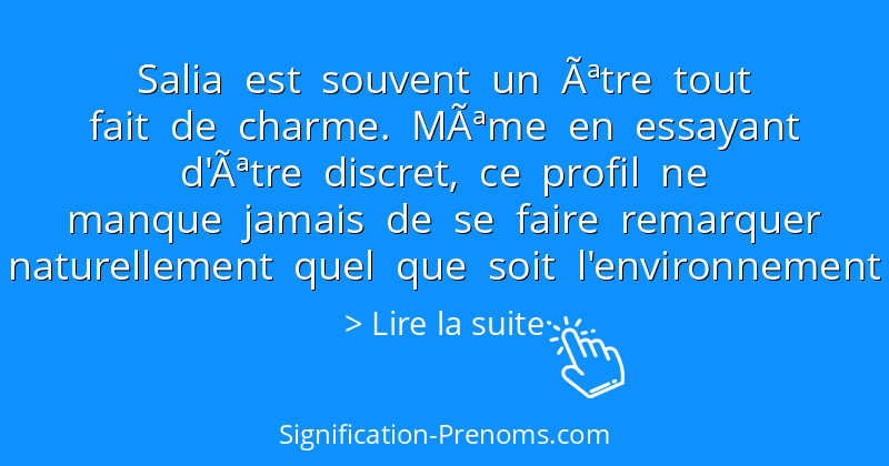 Signification du prénom Salia | Signification-Prenoms.com