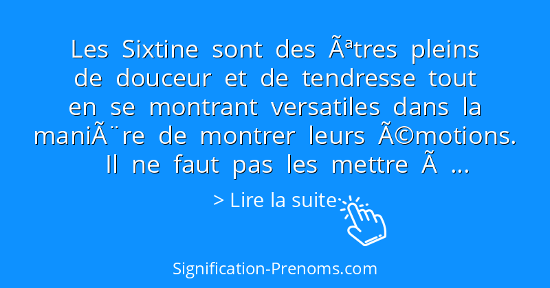 Signification du prénom Sixtine | Signification-Prenoms.com
