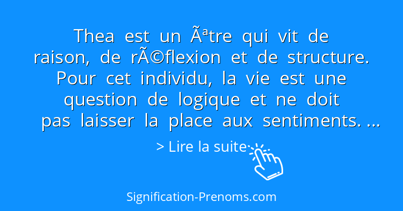 Signification du prénom Thea | Signification-Prenoms.com