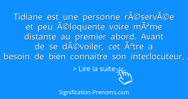 Signification du prénom Tidiane | Signification-Prenoms.com