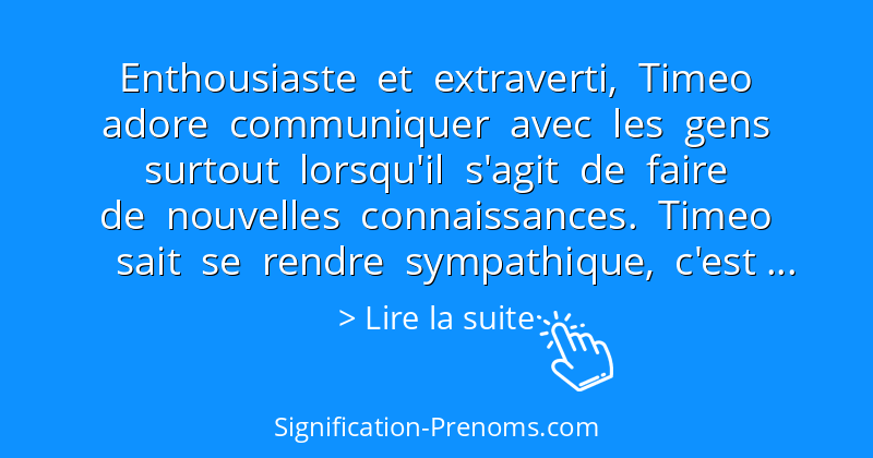 Signification du prénom Timeo | Signification-Prenoms.com