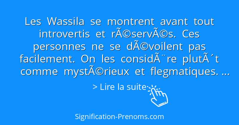 Signification du prénom Wassila | Signification-Prenoms.com