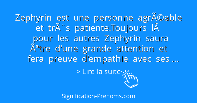 Signification du prénom Zephyrin | Signification-Prenoms.com